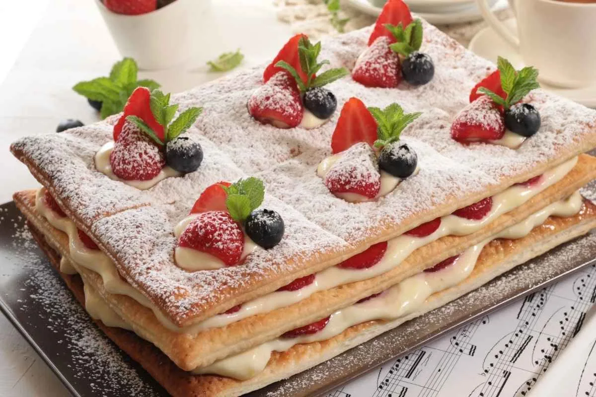 Bolo Mil Folhas - Receita com Massa Folhada e Creme Confeiteiro