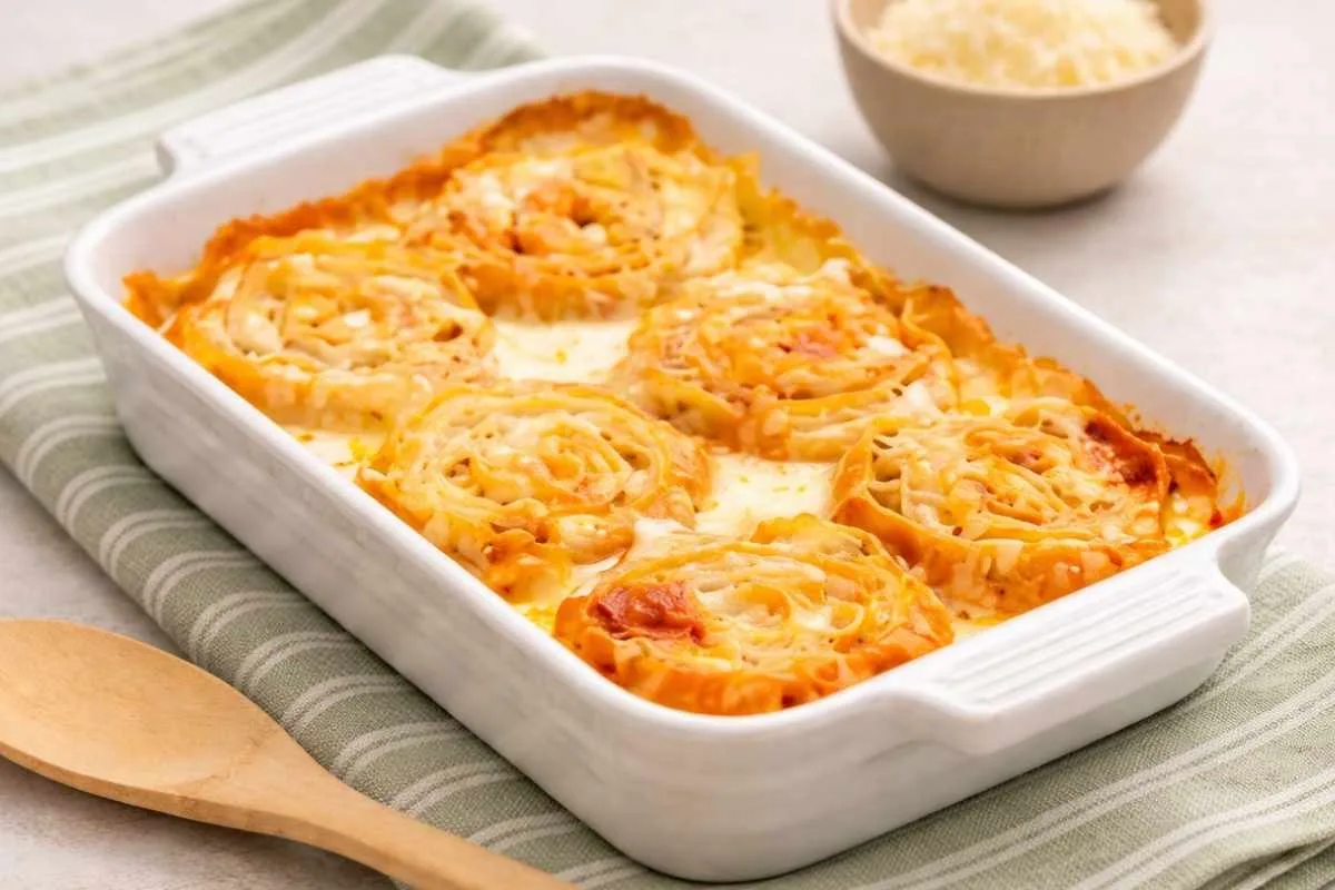 Rondelli de Frango ao Molho Branco e Vermelho