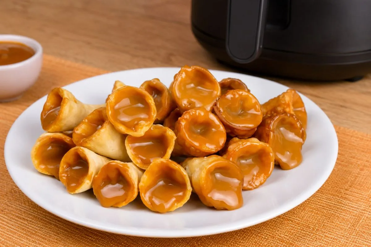 Canudinho de Doce de Leite com Massa de Pastel na Airfryer